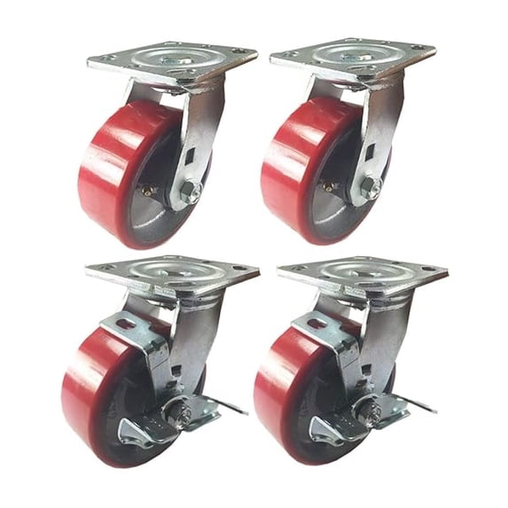 Casters 4" 5" 6" 8" Wheels Heavy Duty Cast Iron Hub Non Skid Mark 2 ...