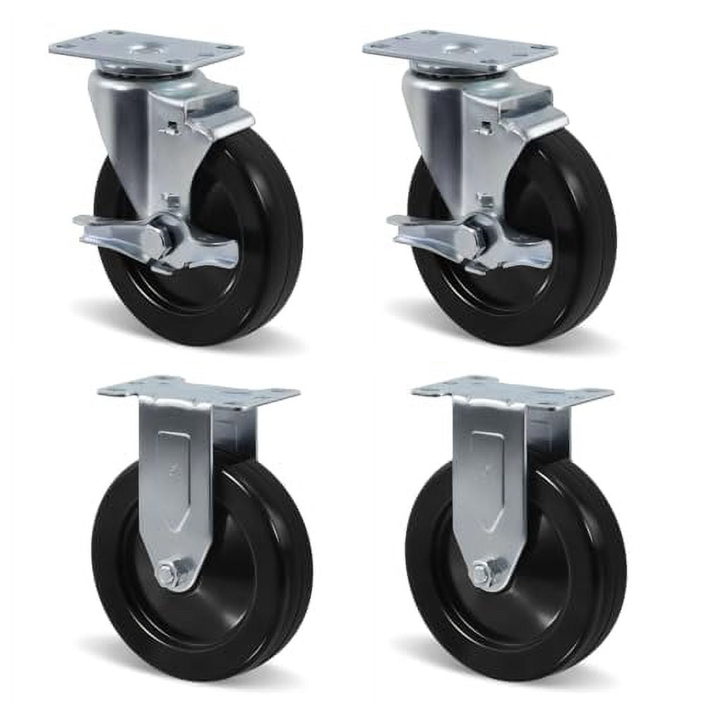 Casters Set of 4 Heavy Duty, 5" Swivel Industrial Casters Set of 4 with ...