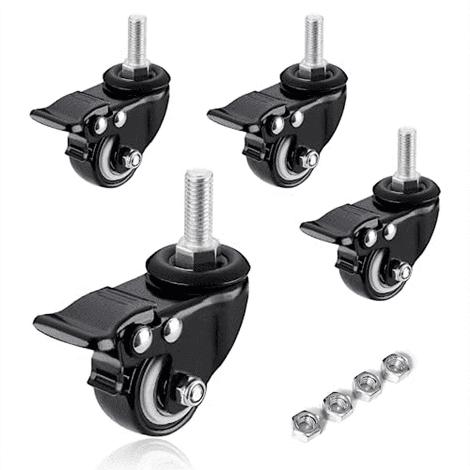 Casters Wheels, Set of 4 Heavy Duty - Threaded Stem Mount (5/16in ...