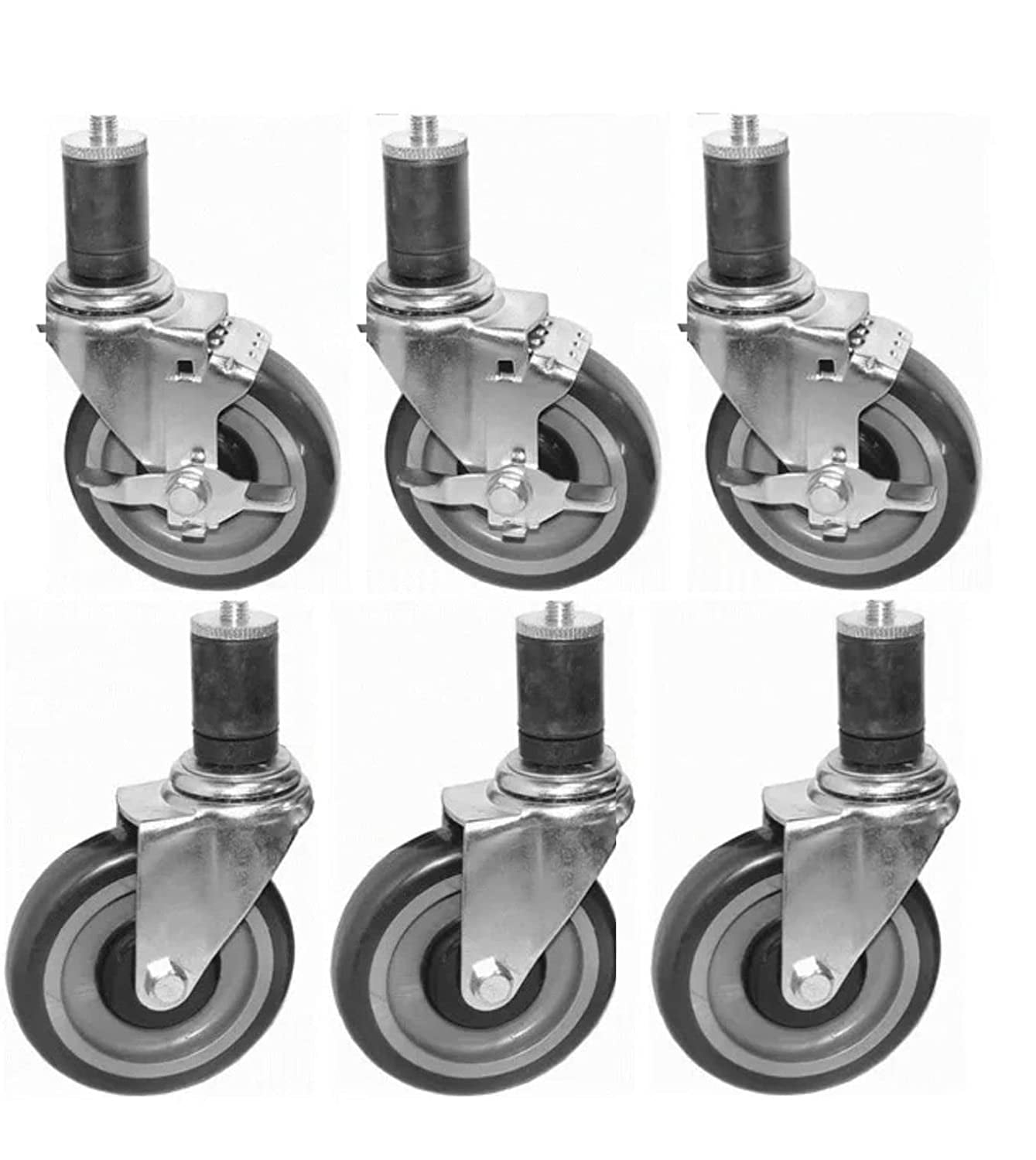 Casters for Food Prep Work Table – Set of 6 Heavy Duty Rolling Wheels ...