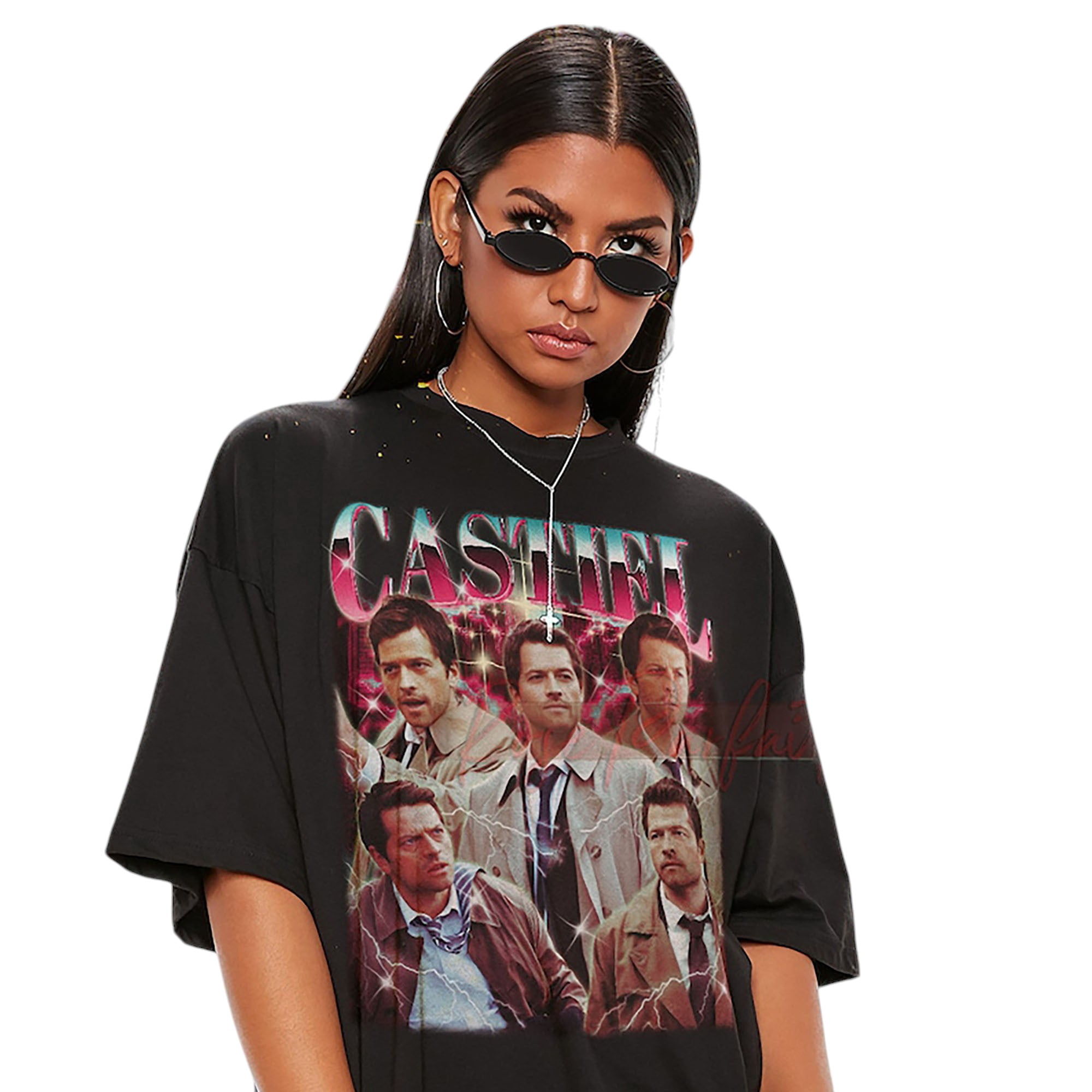 Castiiel Vintage Retro Unisex Classic 2D T-Shirt - Misha Collins Fans ...