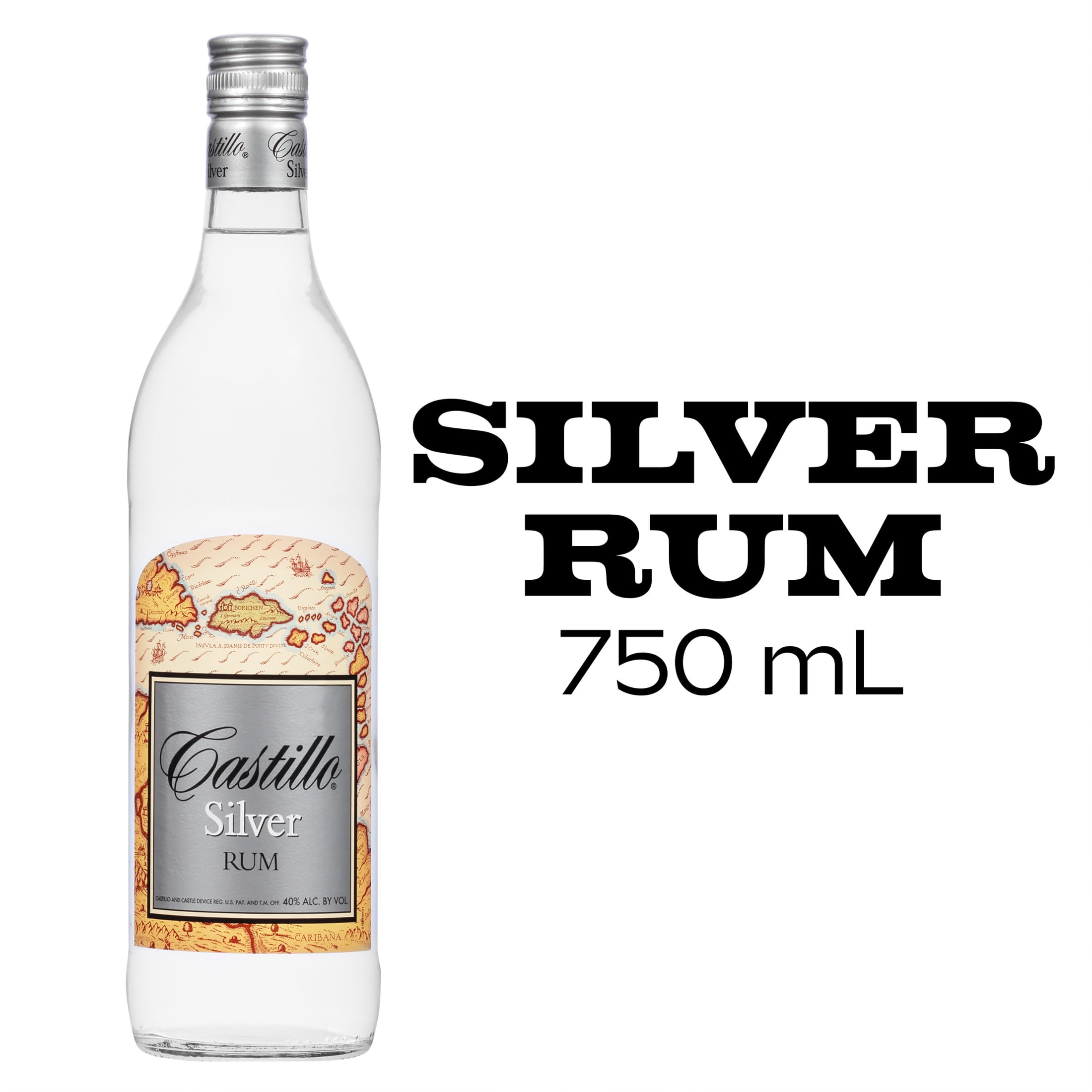Castillo Silver Rum, 750 mL Bottle, ABV 40% - Walmart.com