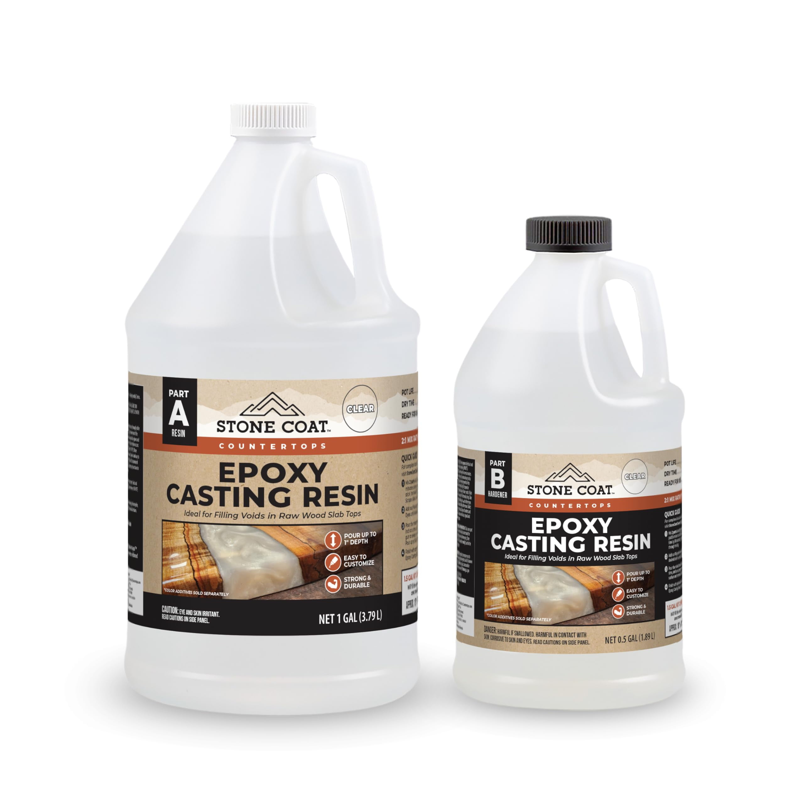 Stone Coat Countertops 1.5 Gallon Epoxy Kit for Woodworking, River ...