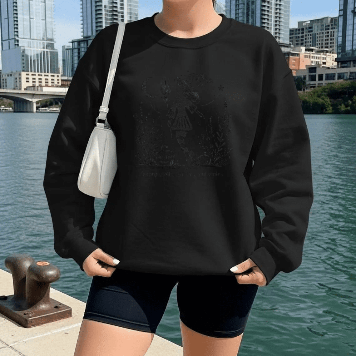 Casting Spells Sparkles and Smiles Cute Witch Sweatshirt, up to Size ...