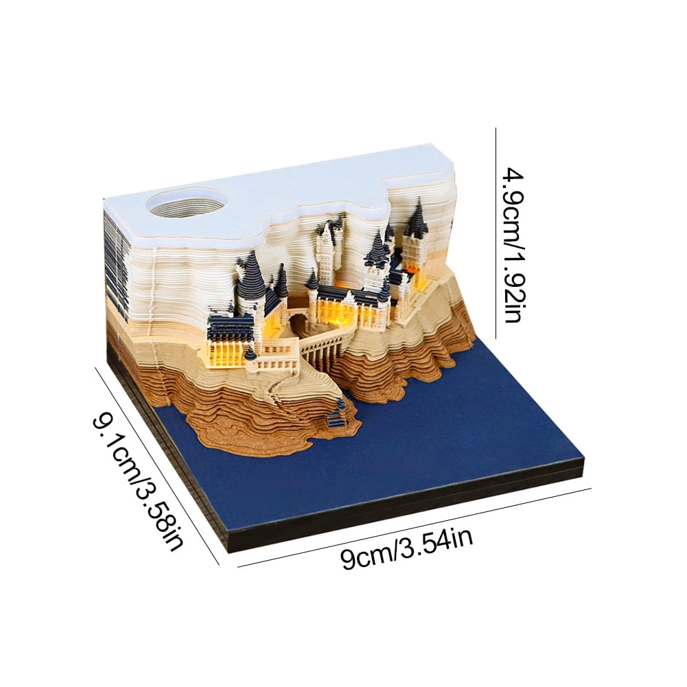 Castl Desk Calendar 2025 Tear-Away 3D Calendar Memo Pad Creative Desk ...