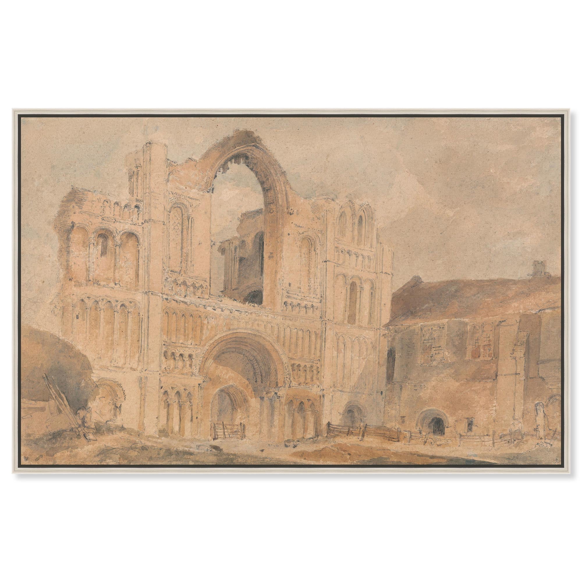 Castle Acre Priory Canvas Vintage Illustrations by Art Remedy, Silver ...