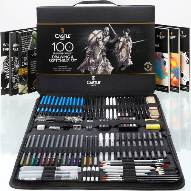 Castle Art Supplies Artist Kit - 100 Piece Drawing & Sketching Set ...