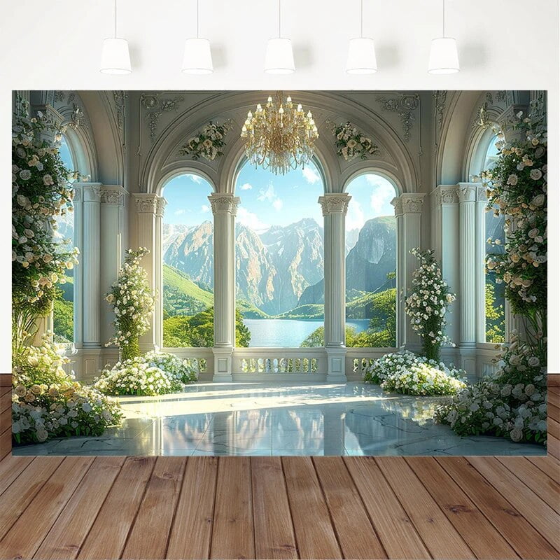 Castle Background Photography Princess White Flower Green Plants Baby ...