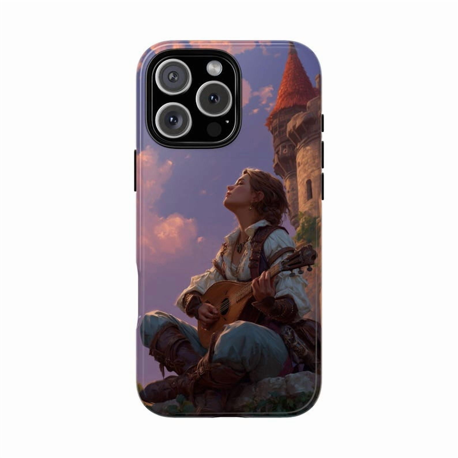 Castle Bard Girl Playing Lute Medieval Fantasy Scene Case with iPhone ...