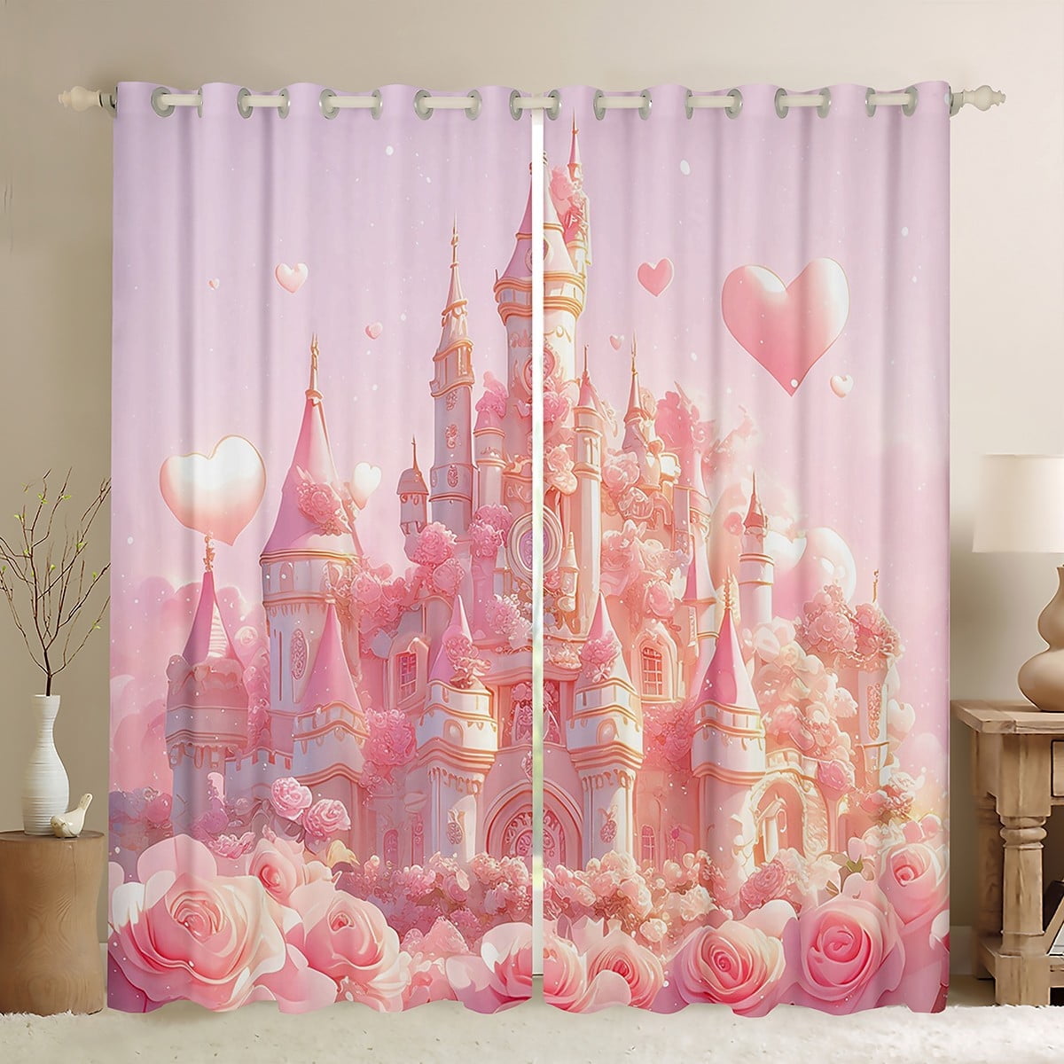 Castle Blackout Curtains Cute Cartoon Castle Curtains for Girls Kids ...
