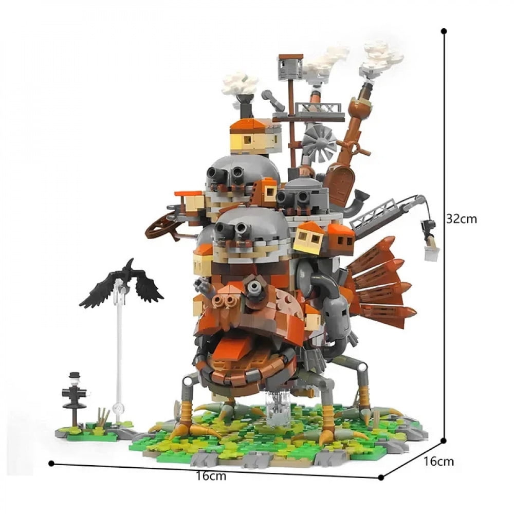 Castle Building Blocks MOC Famous Anime Cartoon Kit Calcifer Fire Demon ...