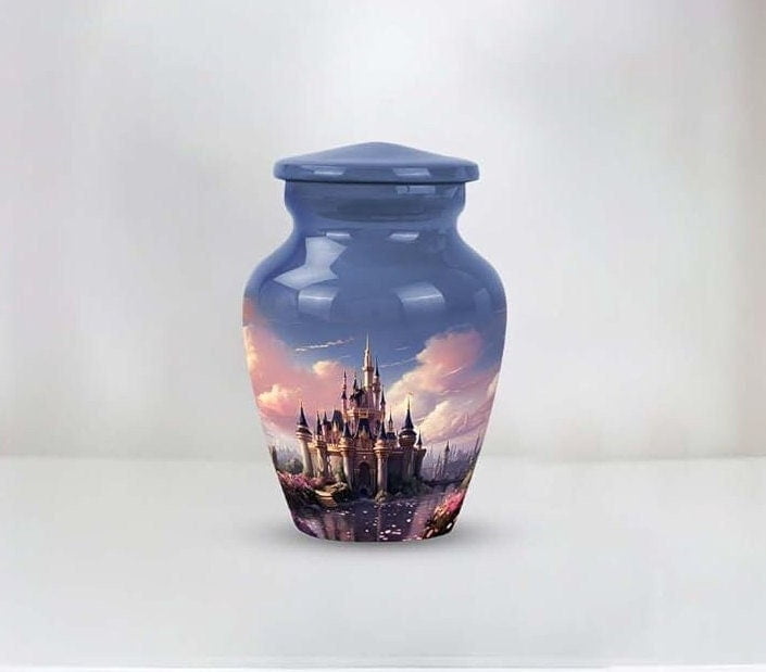 Castle By The Blooming River-Memorial Urn for Human Ashes,Decorative ...