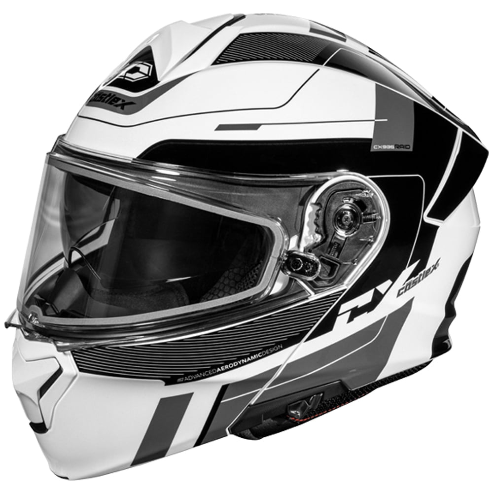 Castle CX935 Raid Modular Dual Pane Shield Snow Helmet Gloss White ...