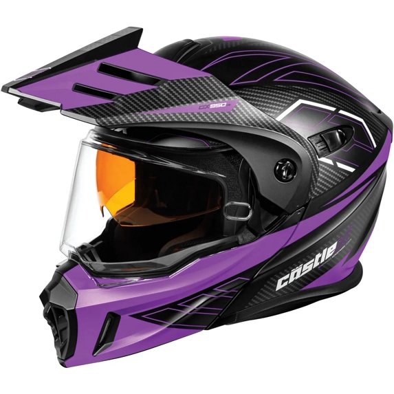Castle CX950 V2 Fierce Modular Motorcycle Helmet Matte Black/Grape LG ...