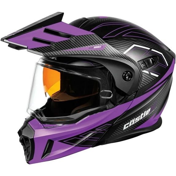 Castle CX950 V2 Fierce Modular Motorcycle Helmet Matte Black/Grape MD ...