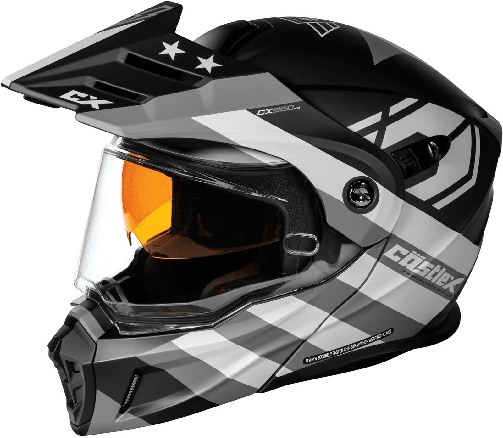 Castle CX950 V2 General Modular Motorcycle Helmet Black/Silver LG ...