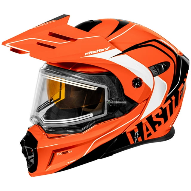 Castle CX950 V2 Wake Modular Snow Helmet w/Electric Shield Fluo Orange ...