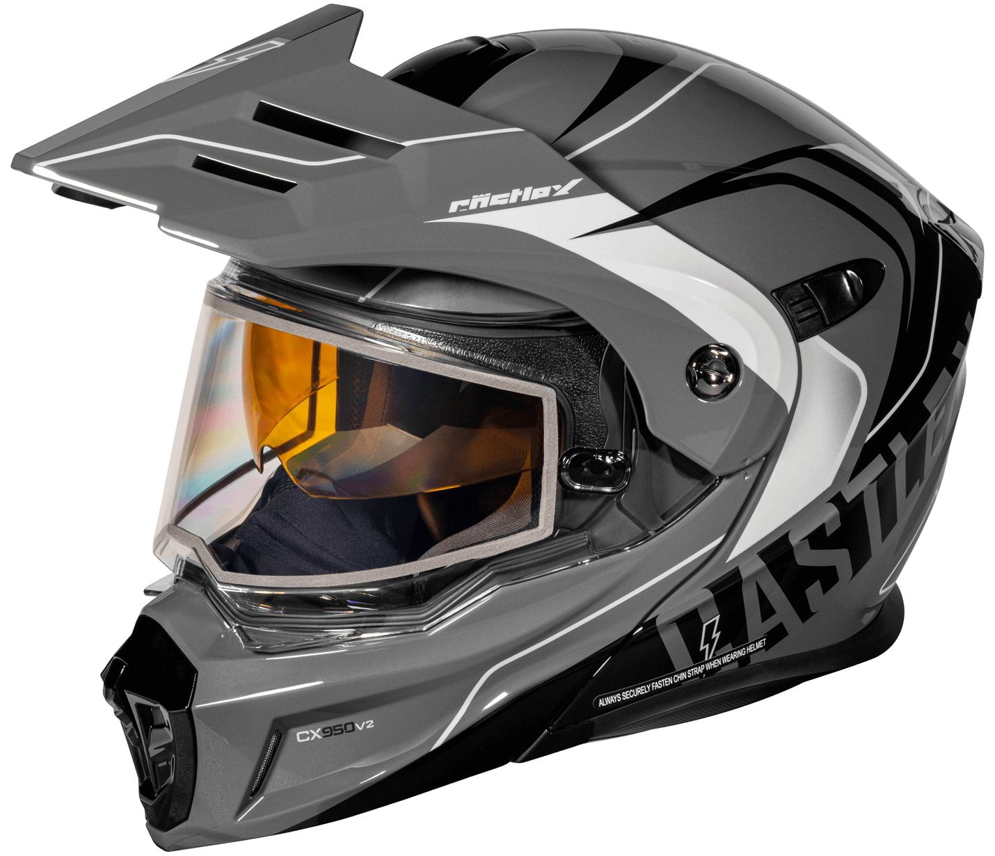 Castle CX950V2 Wake Snow Helmet w/Dual Pane Shield Charcoal/Black XXL ...