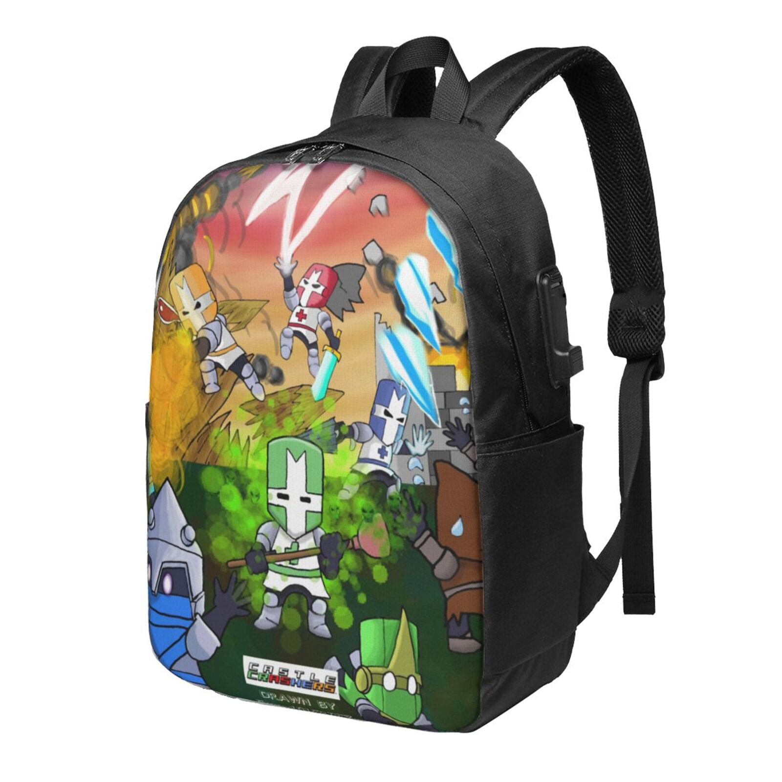 Castle Crashers 17 Inch Laptop Backpack With Usb Charging Port Travel ...