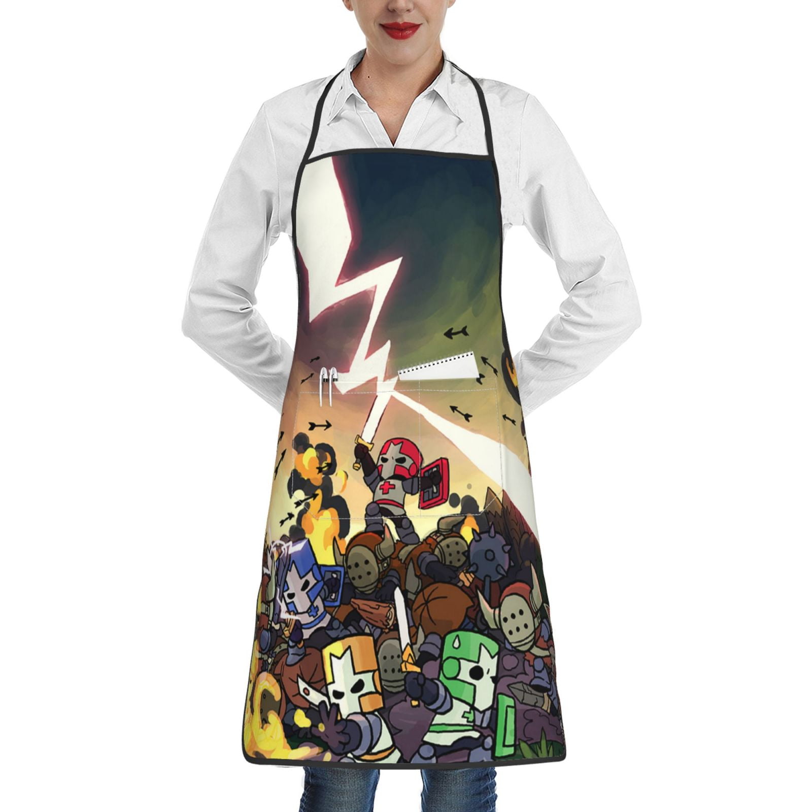 Castle Crashers Adjustable Bib Apron, Waterdrop Resistant Aprons with 2 ...