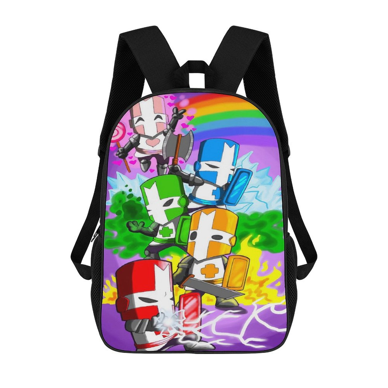 Castle Crashers Backpacks 17 Inch Bookbag Casual Daypack Backpacks for ...