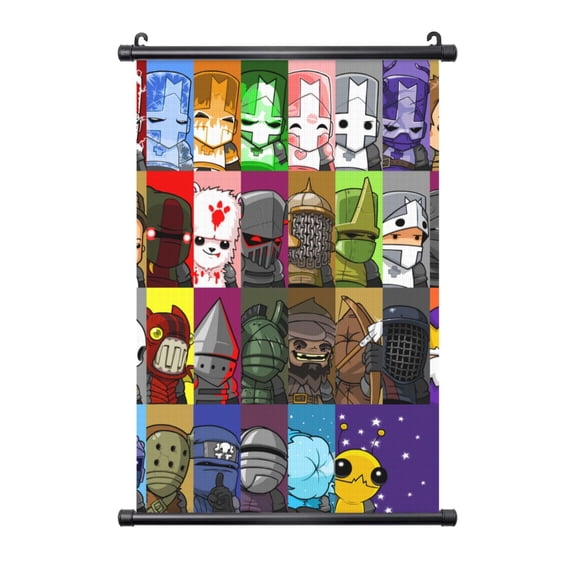 Castle Crashers Black Plastic Shaft Hanging Poster Decor Canvas Wall ...