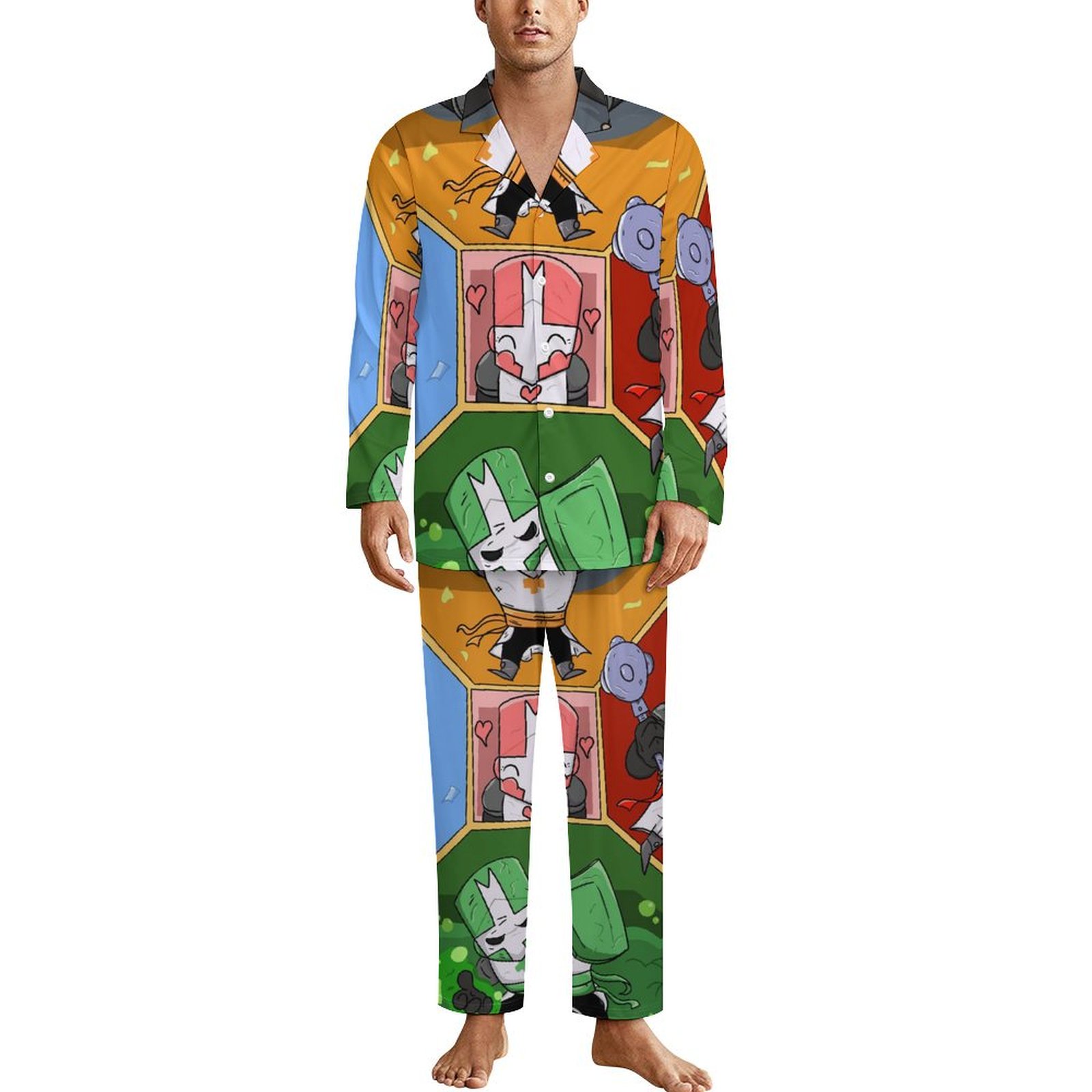 Castle Crashers Boss Long Sleeved Pajama Set for Men Sleepwear Sets ...