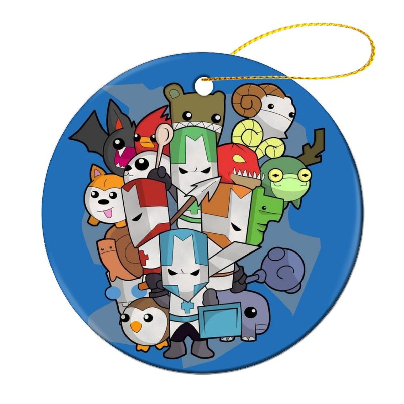 Castle Crashers Ceramic Christmas Tree Ornaments Round Souvenir X-Mas ...