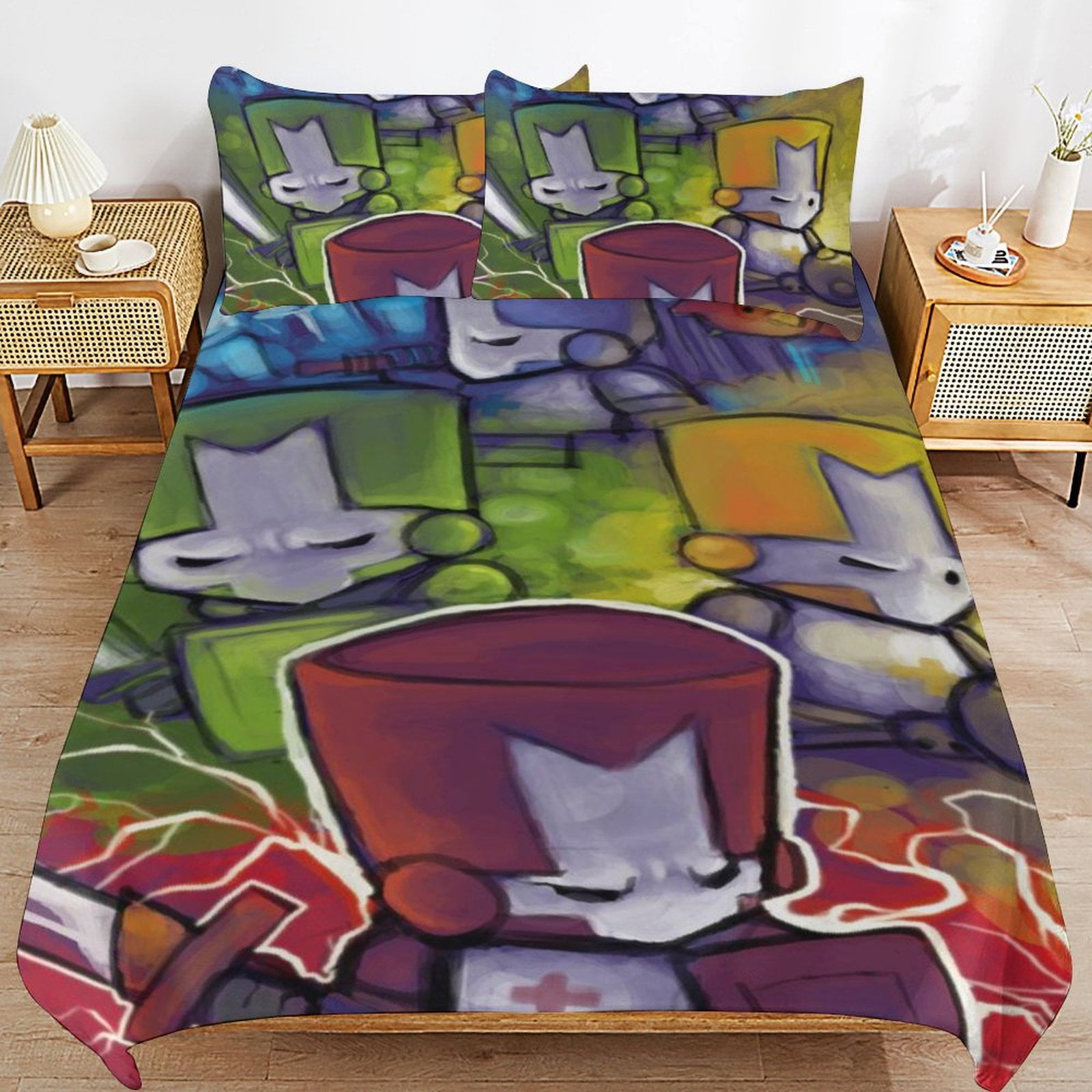 Castle Crashers Duvet Cover 3 Piece Bedding Set,Teen Comforter Cover ...