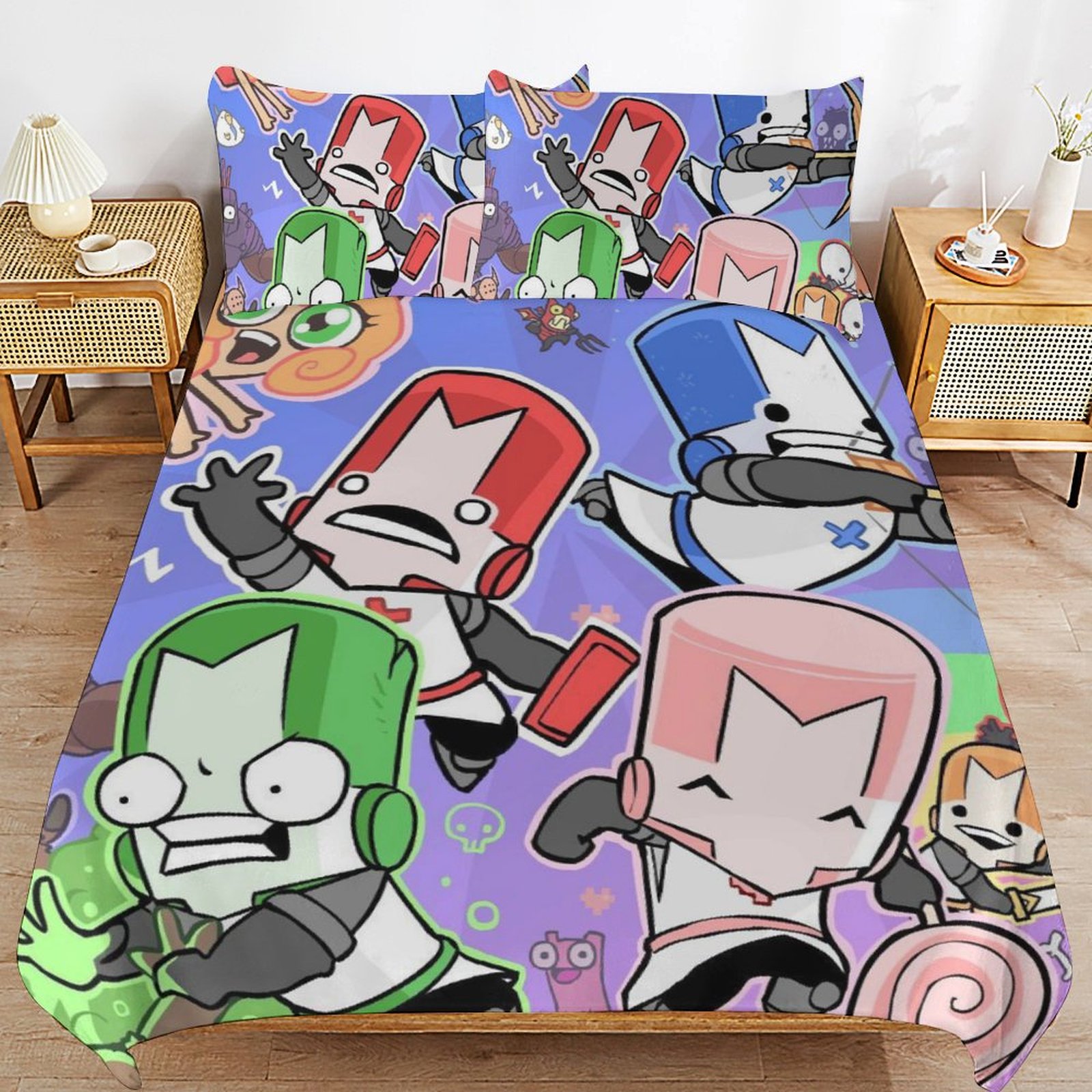 Castle Crashers Duvet Cover 3 Piece Bedding Set,Teen Comforter Cover ...