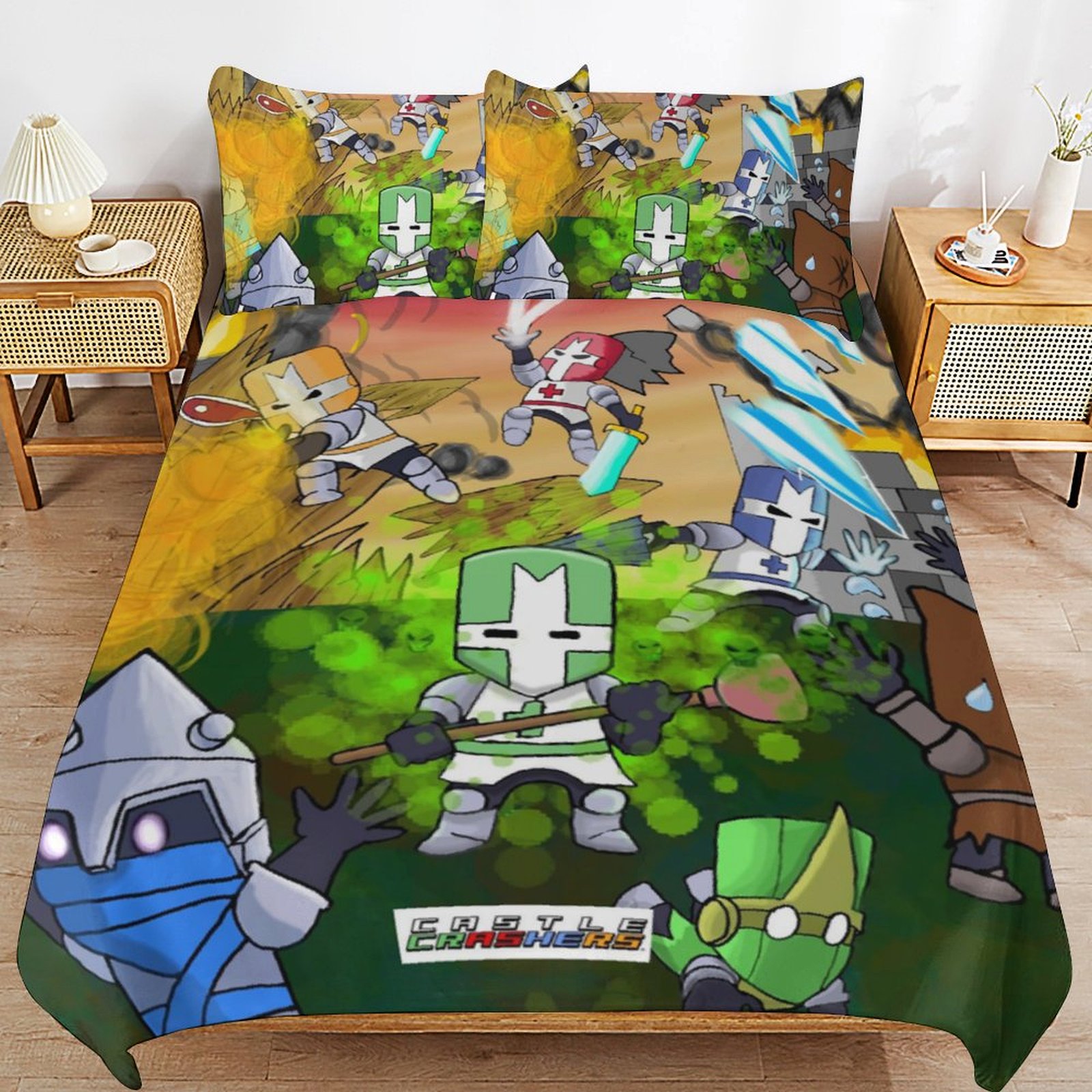 Castle Crashers Duvet Cover 3 Piece Bedding Set,Teen Comforter Cover ...