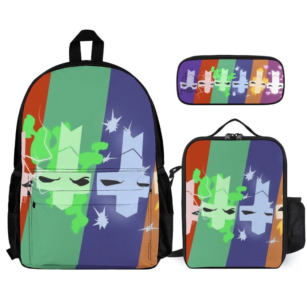 Castle Crashers Knight Backpack 3 Pieces Set With Pencil Case Lunch Bag ...