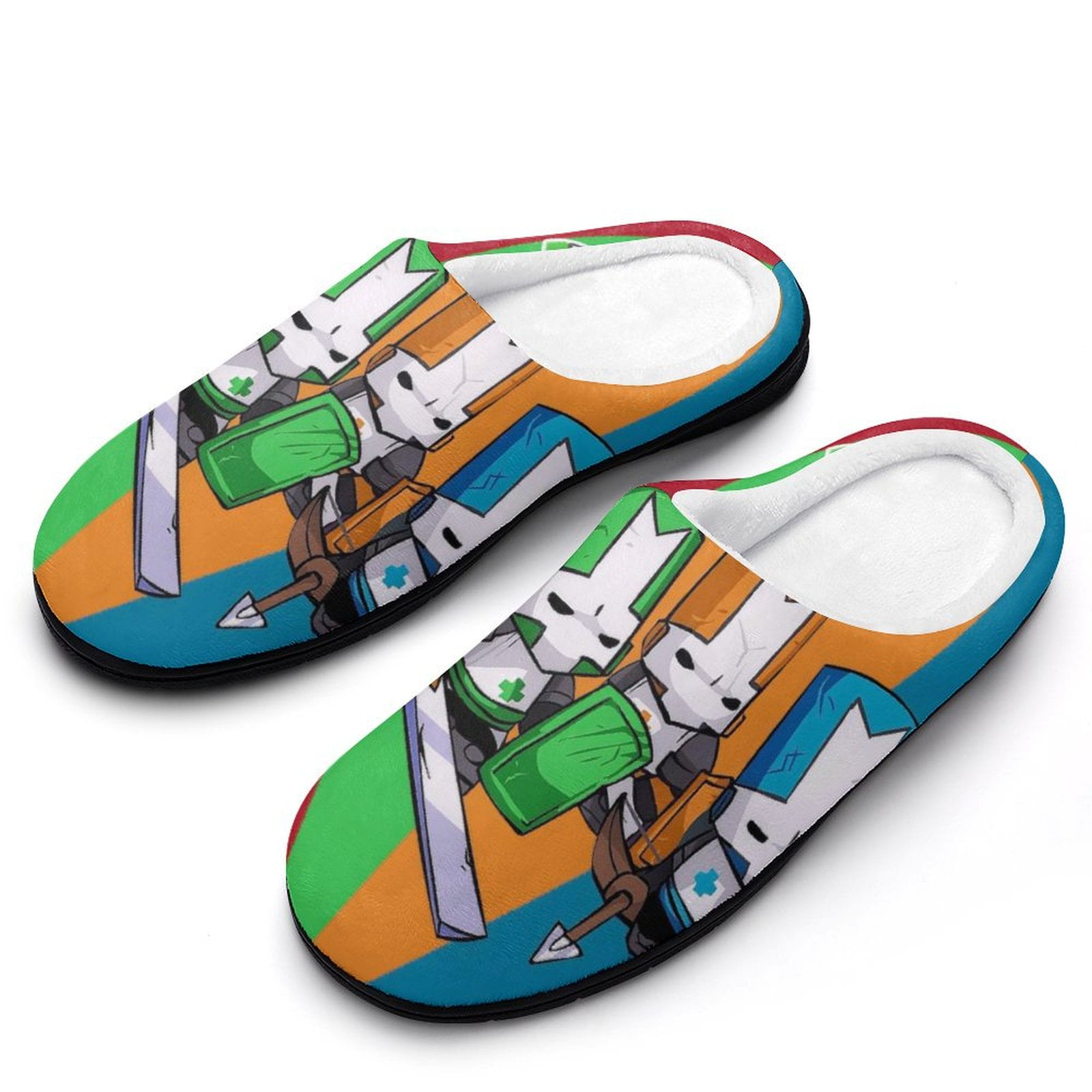 Castle Crashers Knight Game Men's Cotton Slippers Winter Fuzzy ...