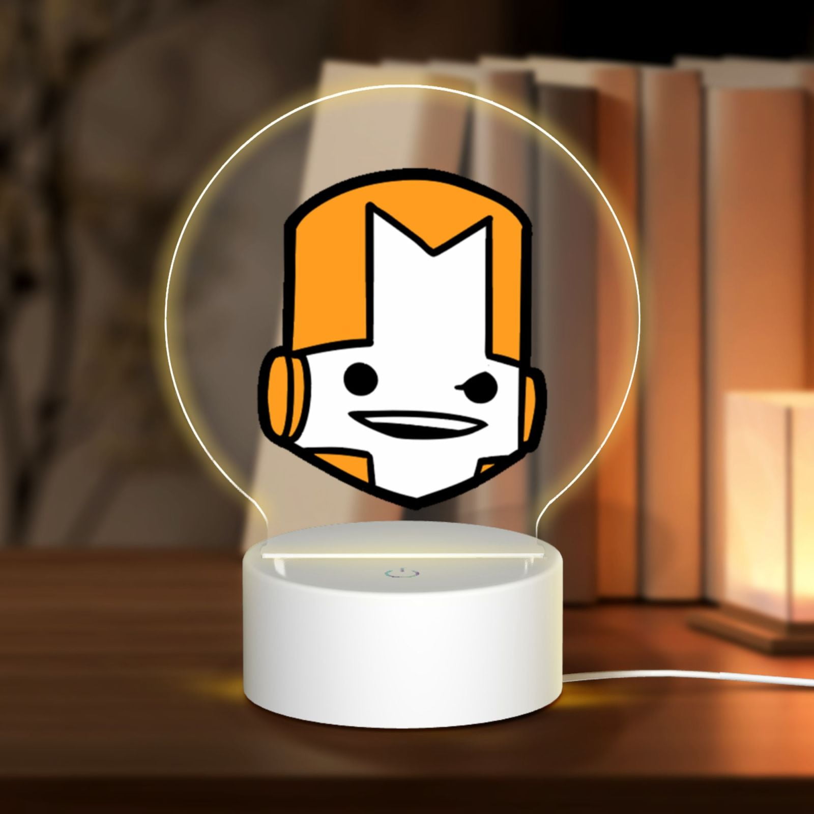 Castle Crashers Knight Head Round Acrylic Night Light Decoration USB ...