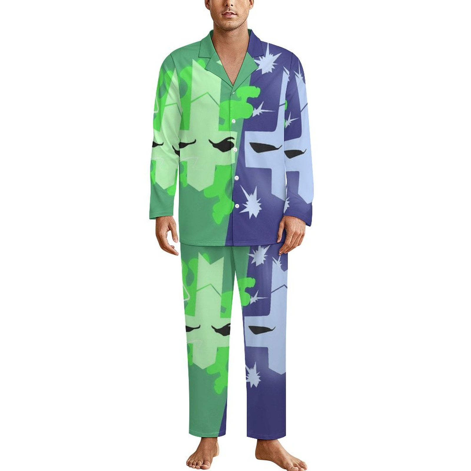 Castle Crashers Knight Long Sleeved Pajama Set for Men Sleepwear Sets ...