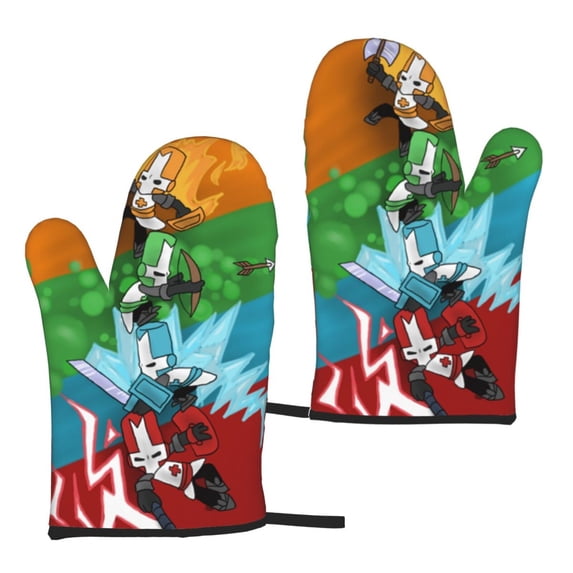 Castle Crashers Microwave Gloves Heat Resistant Oven Mitts Set Of 2 For ...
