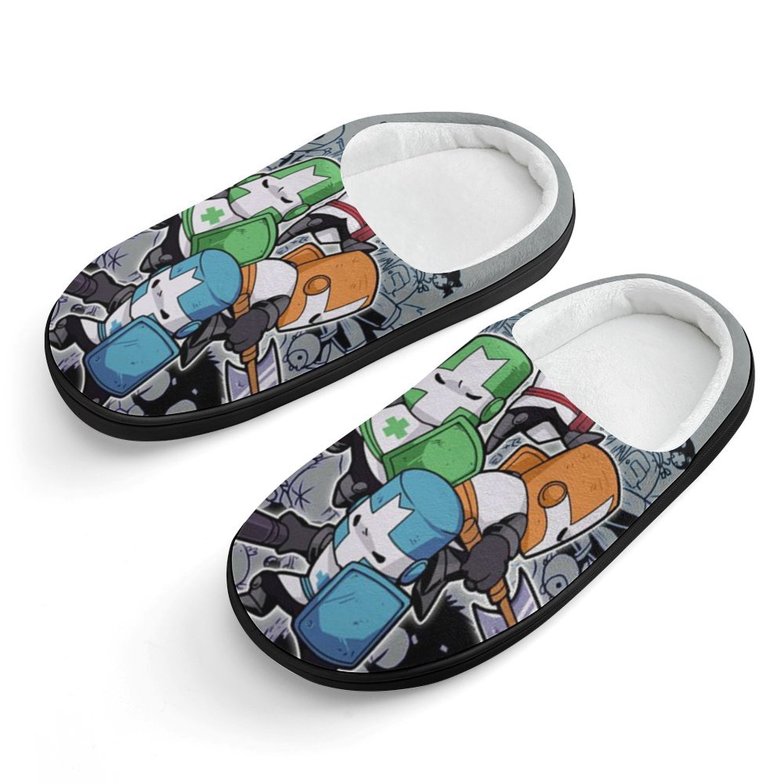 Castle Crashers Play Cotton Slippers For Kids Winter Warm Soft Plush ...