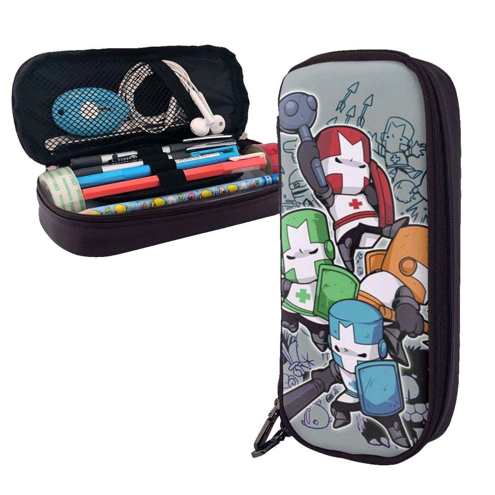 Castle Crashers Play Pencil Case Brown Leather Pen Bag Stationery Pouch ...