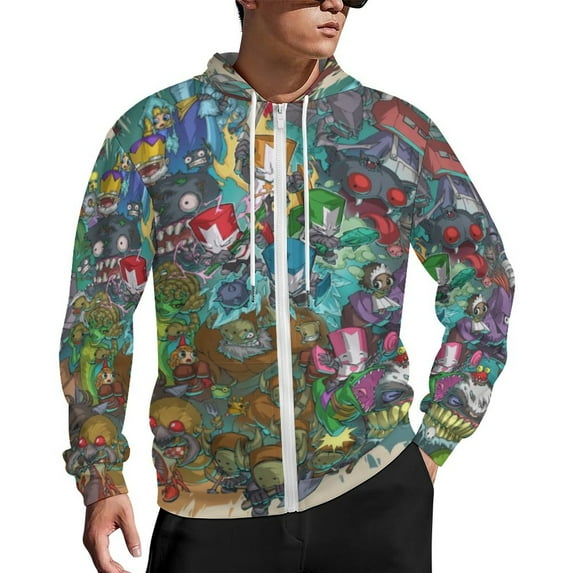 Castle Crashers Poster Adult Zipper Sweatshirt Hoodies Daily Hooded ...