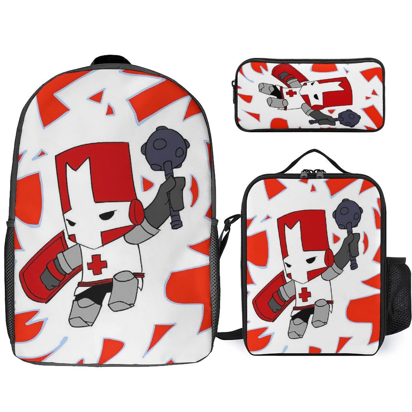 Castle Crashers Red Knight 17in Backpack 3 Piece Set Lightweight ...