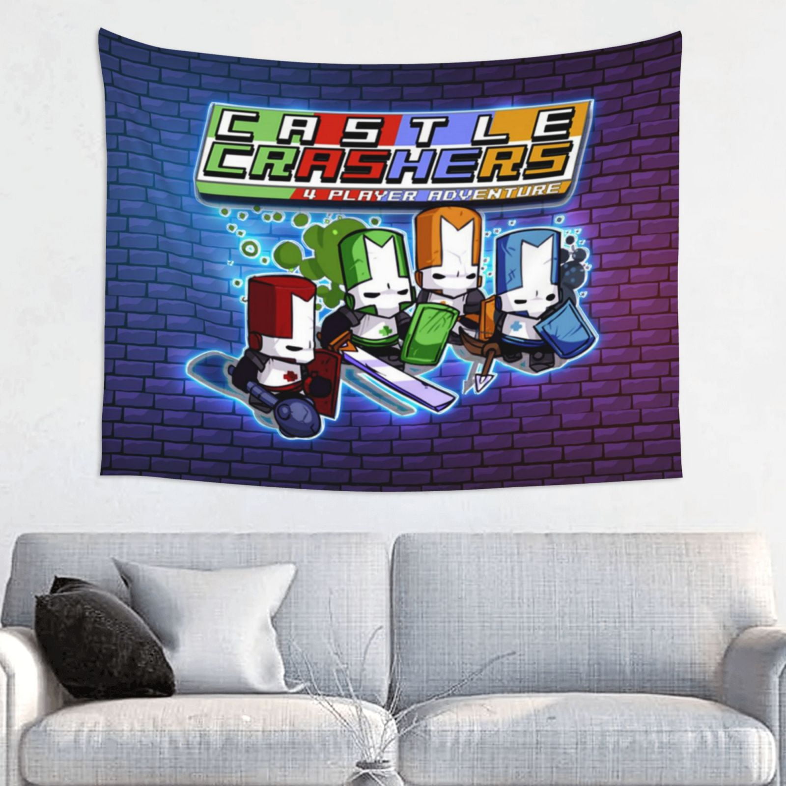 Castle Crashers Wall Tapestry Anime Poster For Bedroom Aesthetics Funny ...