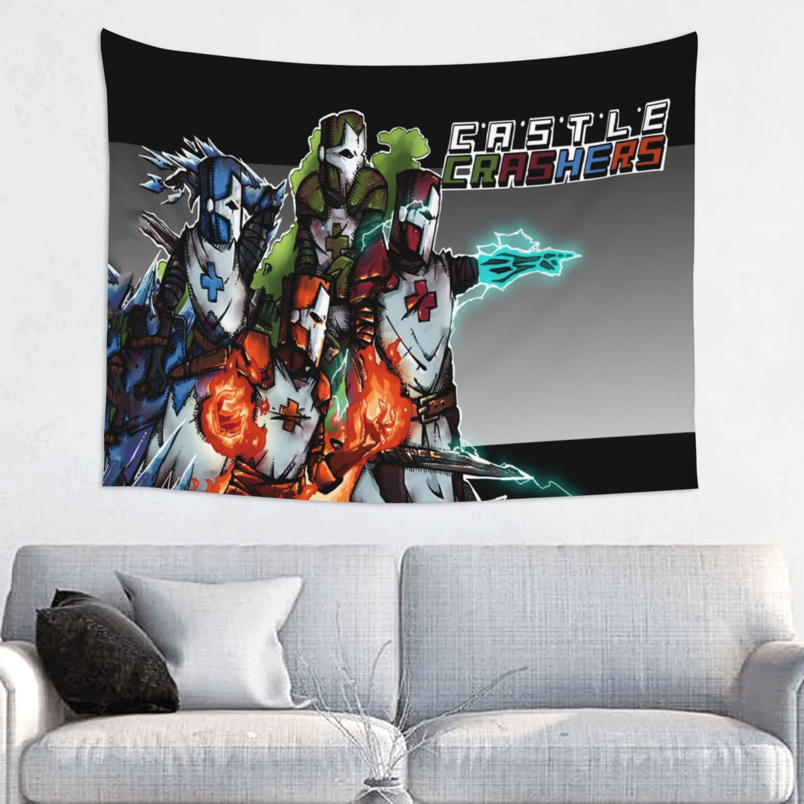 Castle Crashers Wall Tapestry Anime Poster For Bedroom Aesthetics Funny ...