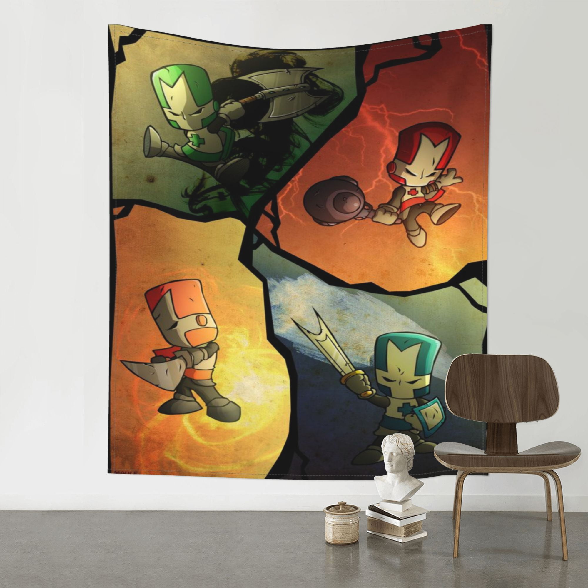 Castle Crashers Wall Tapestry Anime Poster For Bedroom Aesthetics Funny ...