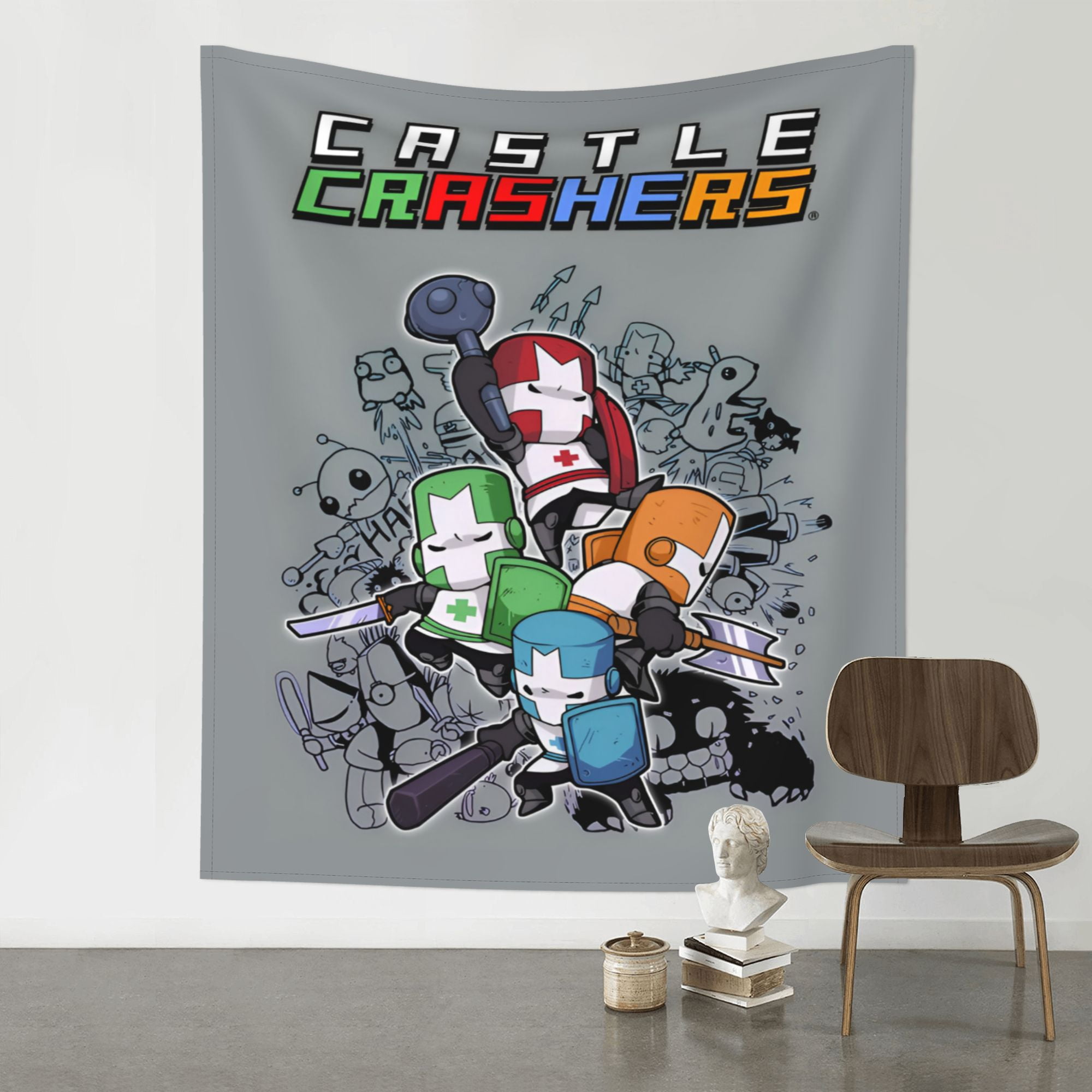 Castle Crashers Wall Tapestry Anime Poster For Bedroom Aesthetics Funny ...
