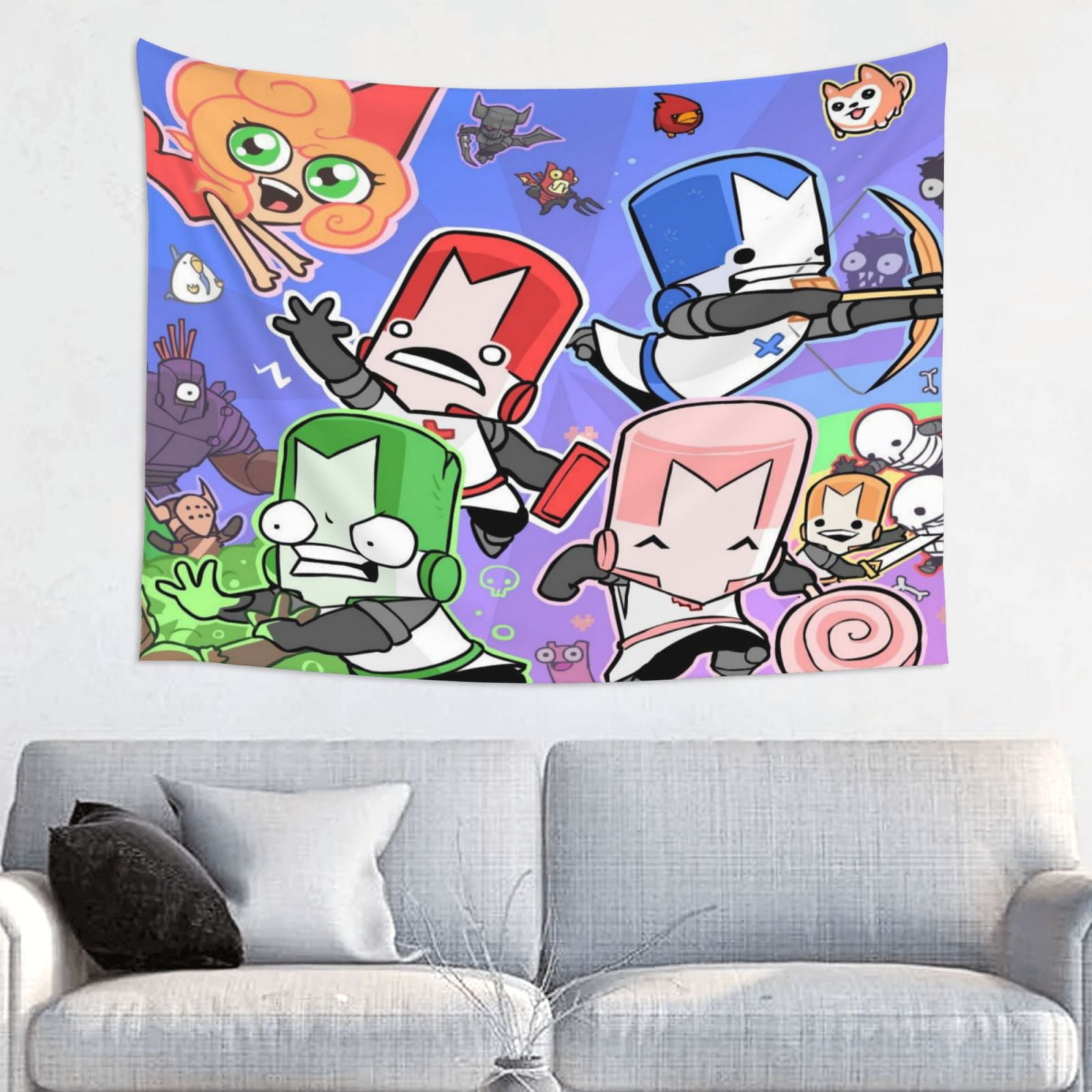 Castle Crashers Wall Tapestry Anime Poster For Bedroom Aesthetics Funny ...