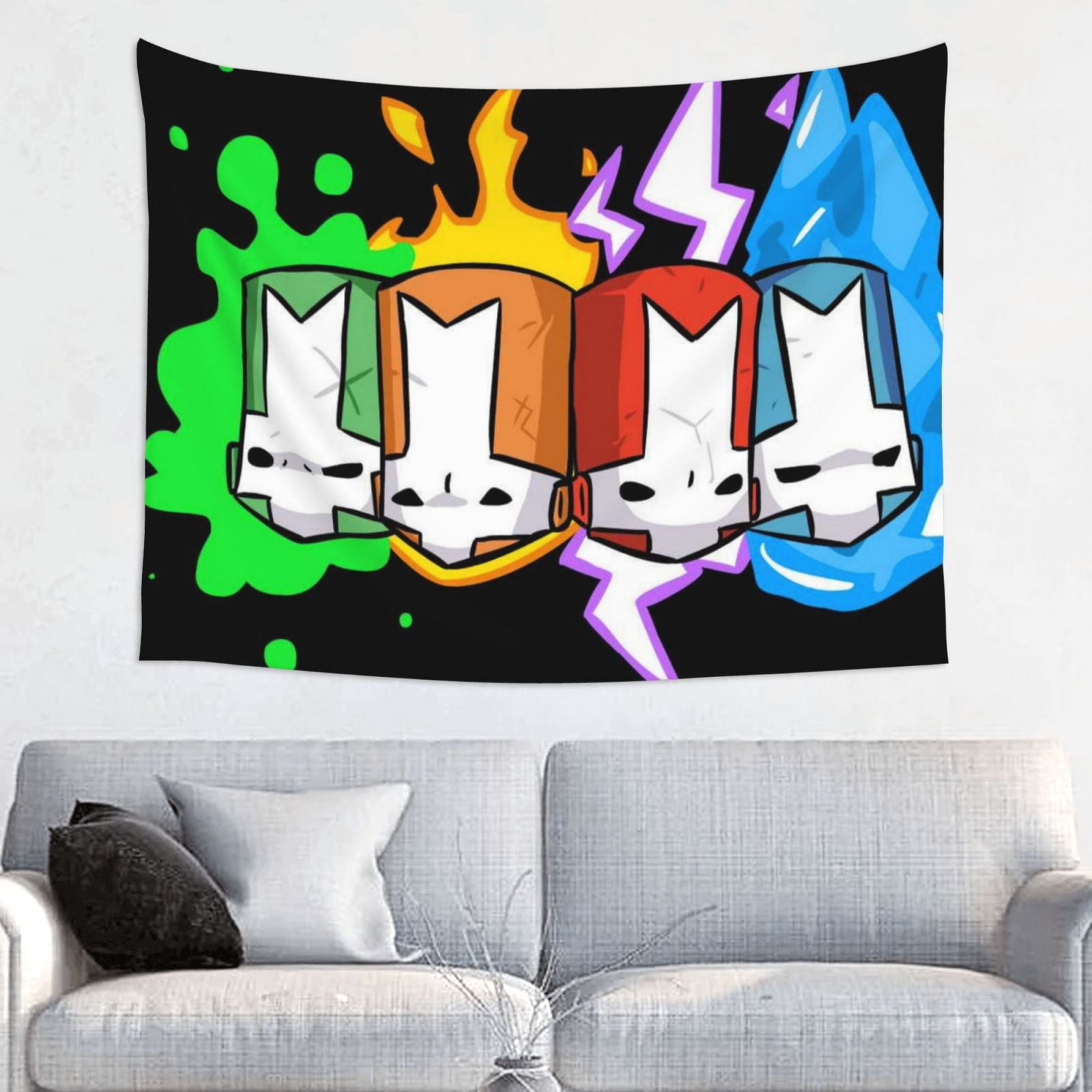 Castle Crashers Wall Tapestry Anime Poster For Bedroom Aesthetics Funny ...