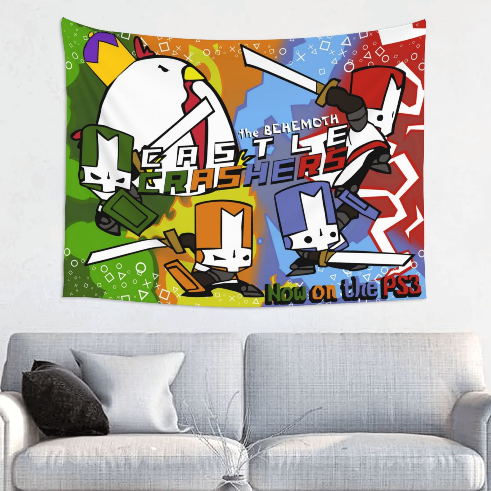 Castle Crashers Wall Tapestry Anime Poster For Bedroom Aesthetics Funny ...