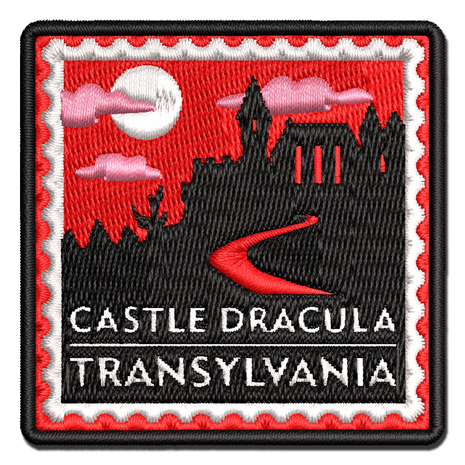 Castle Dracula Transylvania Destination Stamp Applique Multi-Color ...