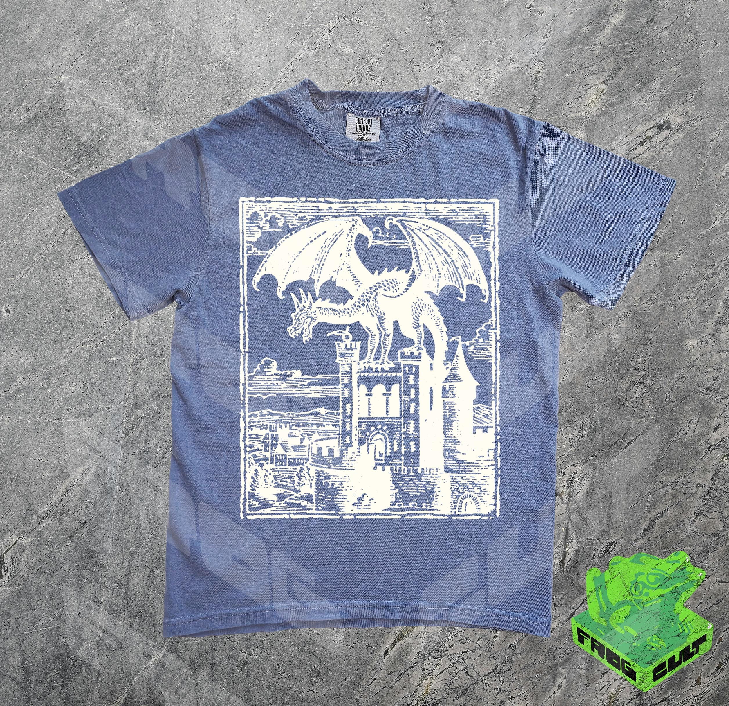 Castle Dragon Graphic Shirt – Retro Y2K, Medieval Dragon Lovers Tee ...