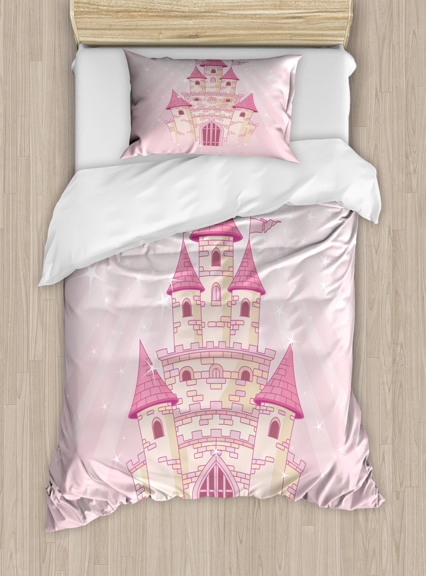 Castle Duvet Cover Set, Wonder Tale Cartoon Fortress Palace Cartoon Fun ...